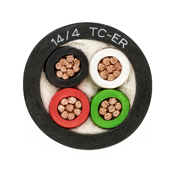 SARWIRE CSA CIC-TC-ER 14/4 600V COMMUNICATING BLACK CABLE 75 METER ...